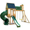 KidKraft Skyway Resort Wooden Outdoor Swing Set / Playset with Tunnel, Tube Slide and Swings ...